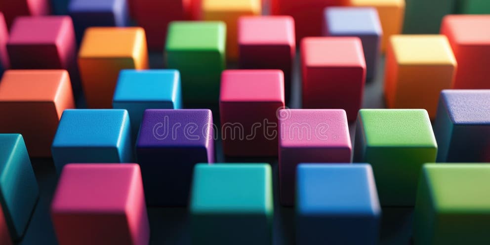 Colorful Multi-Cube Abstract Art Stock Illustration - Illustration of ...