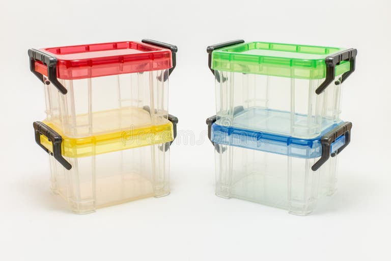 Colorful of Multi-purpose Box on White Background Stock Image - Image ...