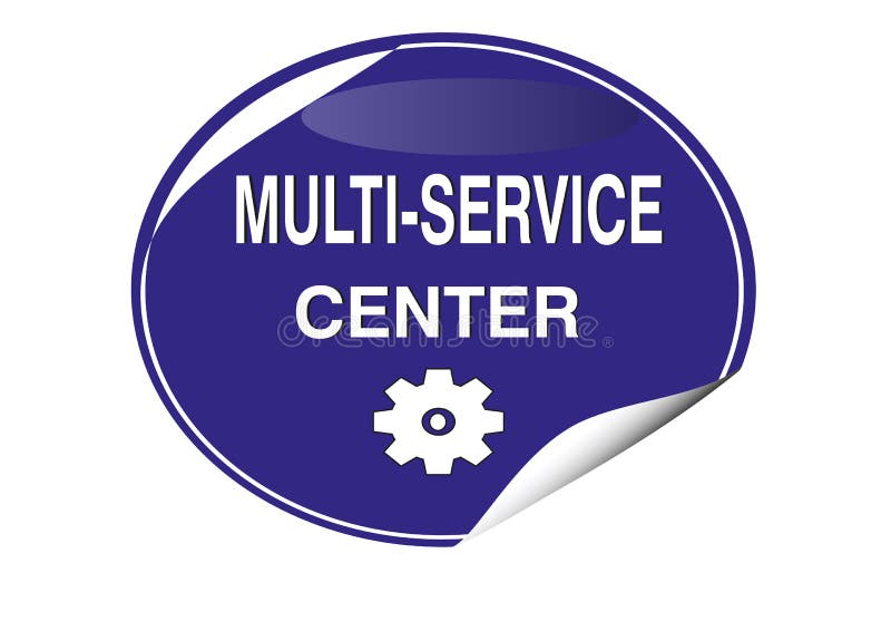 Colorful Multi-service Center Icon Web Button Stock Illustration ...