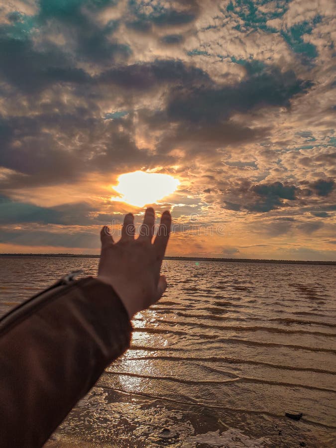 Multicolor Sunset Orange Cloud and Sun on Sky Stock Image - Image of ...