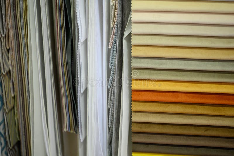 Colorful Multicolored Fabric Samples in Textile Catalogue Palette ...