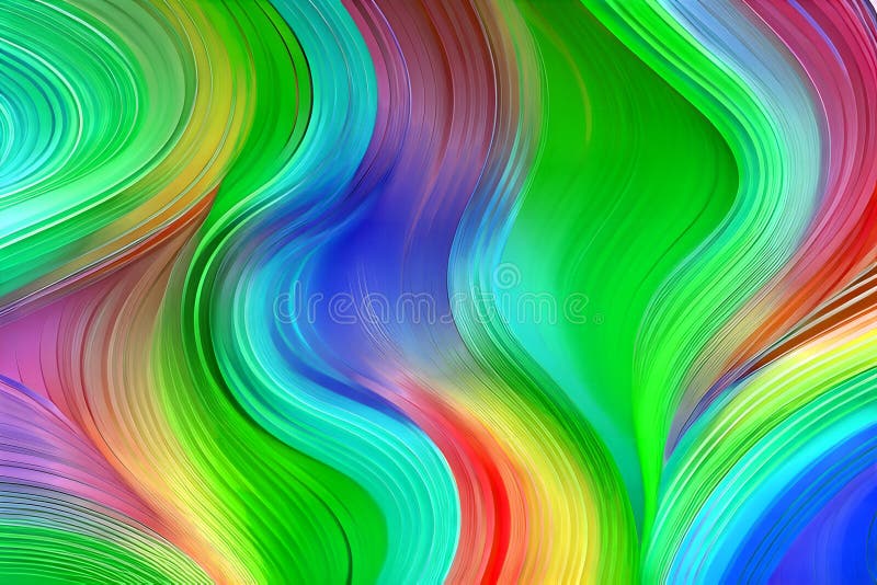 Colorful Multicolored Wavy Background. AI Generated Content Stock ...