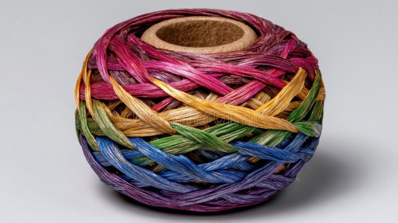 Colorful Multicolored Woven Yarn Ball with Bright Textures Stock ...