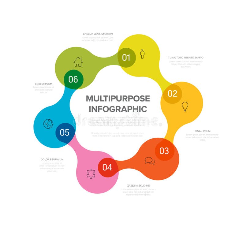 Colorful Multipurpose Infographic Flow Chart Cycle Schema Diagram ...