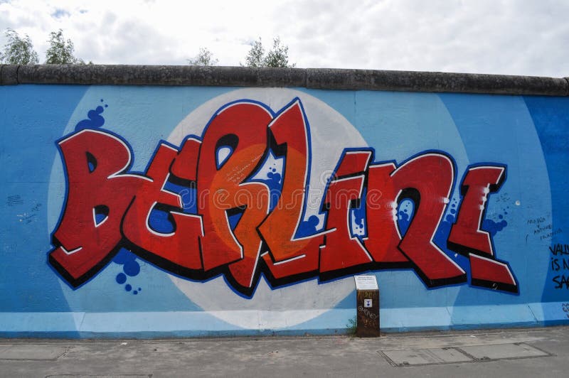 Colorful Mural on the Berlin Wall Editorial Stock Image - Image of ...