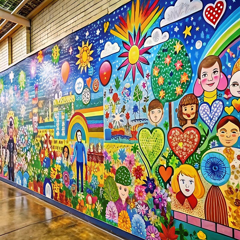 A Colorful Mural in a Community Space, Featuring Messages of Hope ...