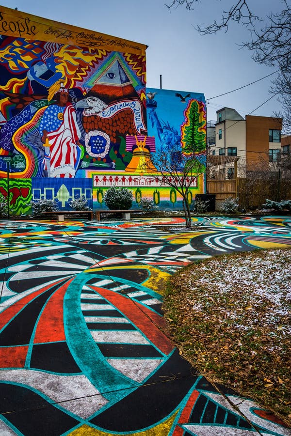 Colorful Murals in North Charles, Baltimore, Maryland. Editorial Image ...
