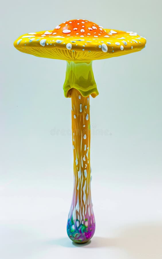 A Colorful Mushroom with a Rainbow Colored Top Stock Image - Image of ...