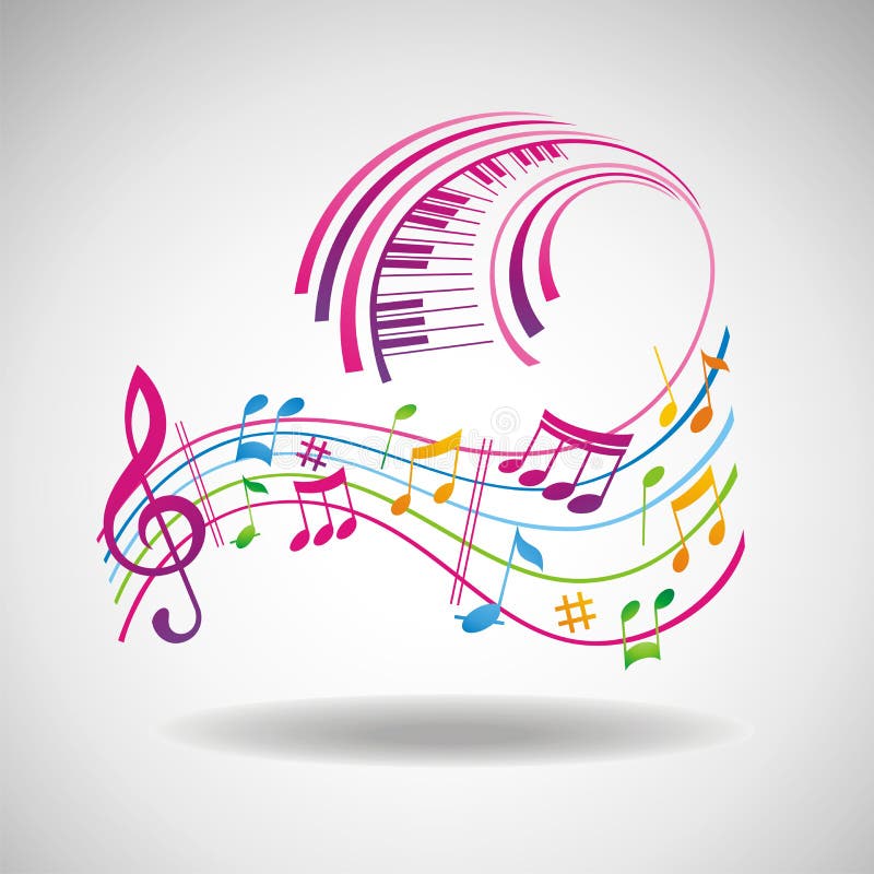 Colorful Music Notes. Set of Music Design Elements Stock Vector ...