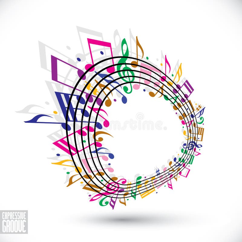 Music Background with Notes Stock Vector - Illustration of colorful ...