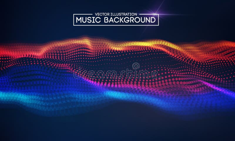 Colorful Music Background with Flowing Wave of Red, Yellow, and Blue ...