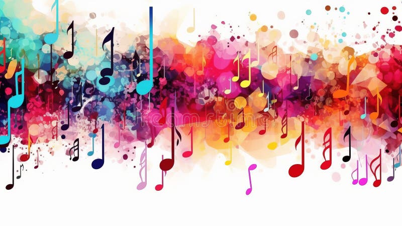 Colorful Music Background with Musical Notes. Generative AI Stock ...