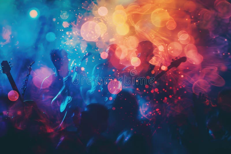 Colorful Music Concert with a Dramatic Stage Performance Stock Image ...