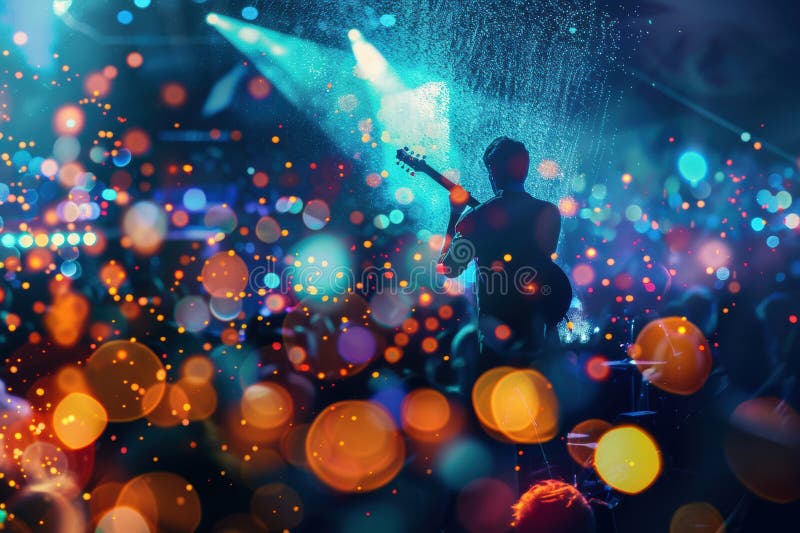 Colorful Music Concert with a Dramatic Stage Performance Stock Photo ...