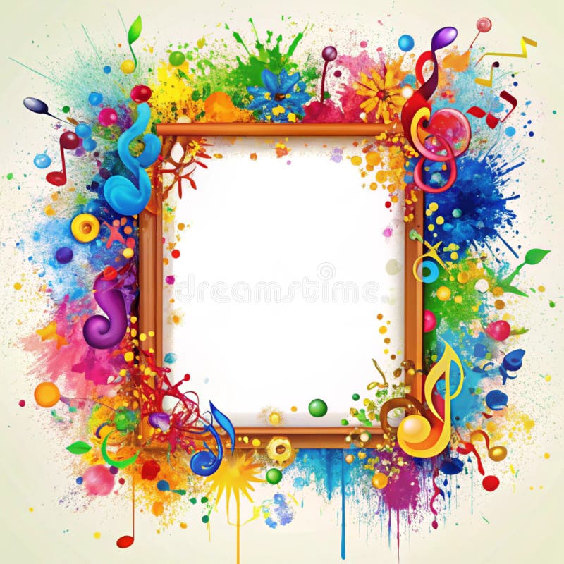 Colorful music frame stock photo. Image of abstract - 377031720