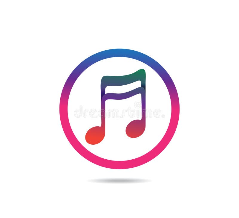 Colorful Music Key Note Vector Icon Logo Design Illustration Stock ...