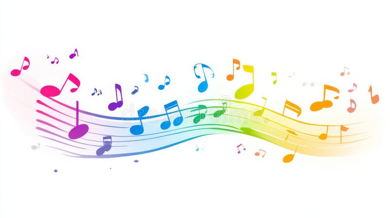 Colorful Music Notes Background, Entertainment and Arts Design with ...