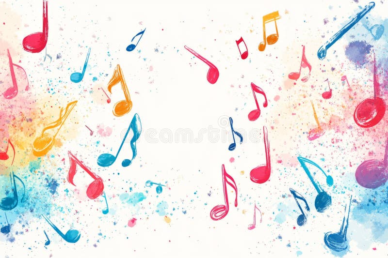 Colorful Music Notes Wallpaper Border