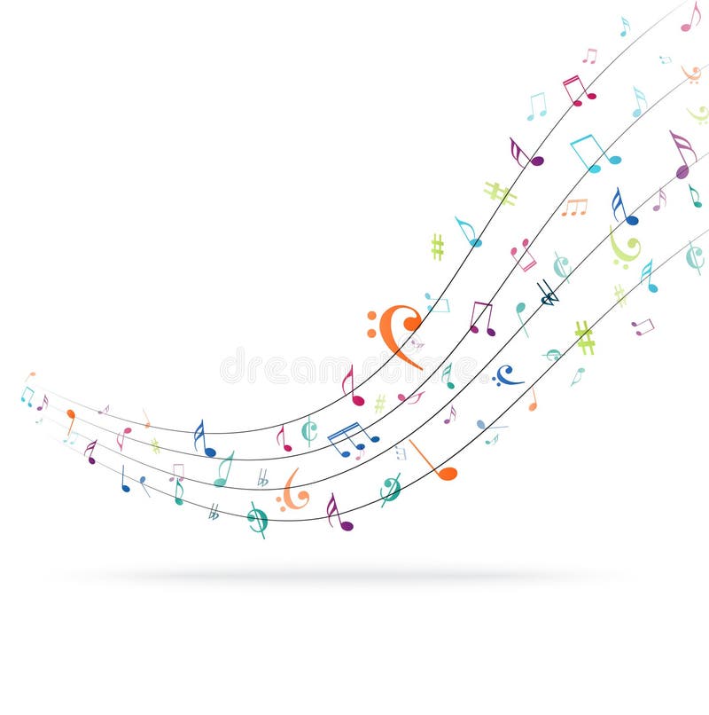 Colorful Music Notes Background Stock Vector - Illustration of ...