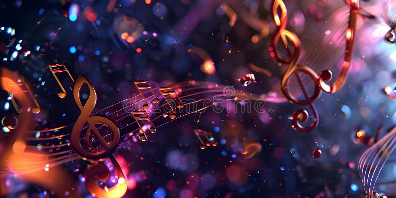 Colorful Music Notes Background with Space for Your Text, Musical ...