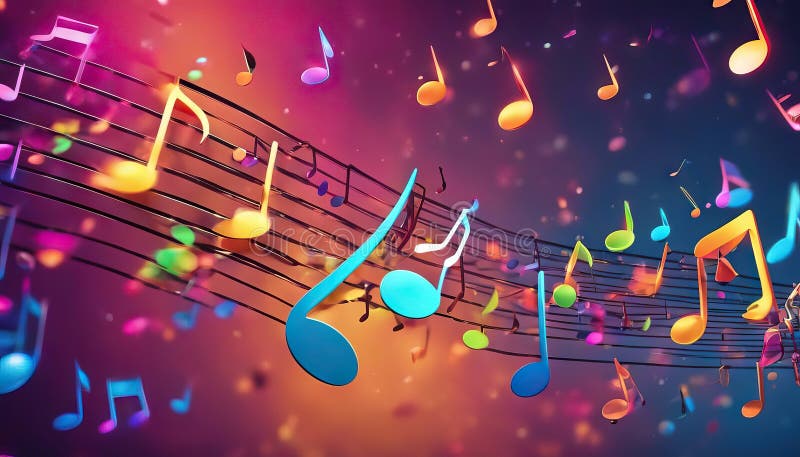 Colorful Music Notes Background Stock IllustrationMusical Note Music ...