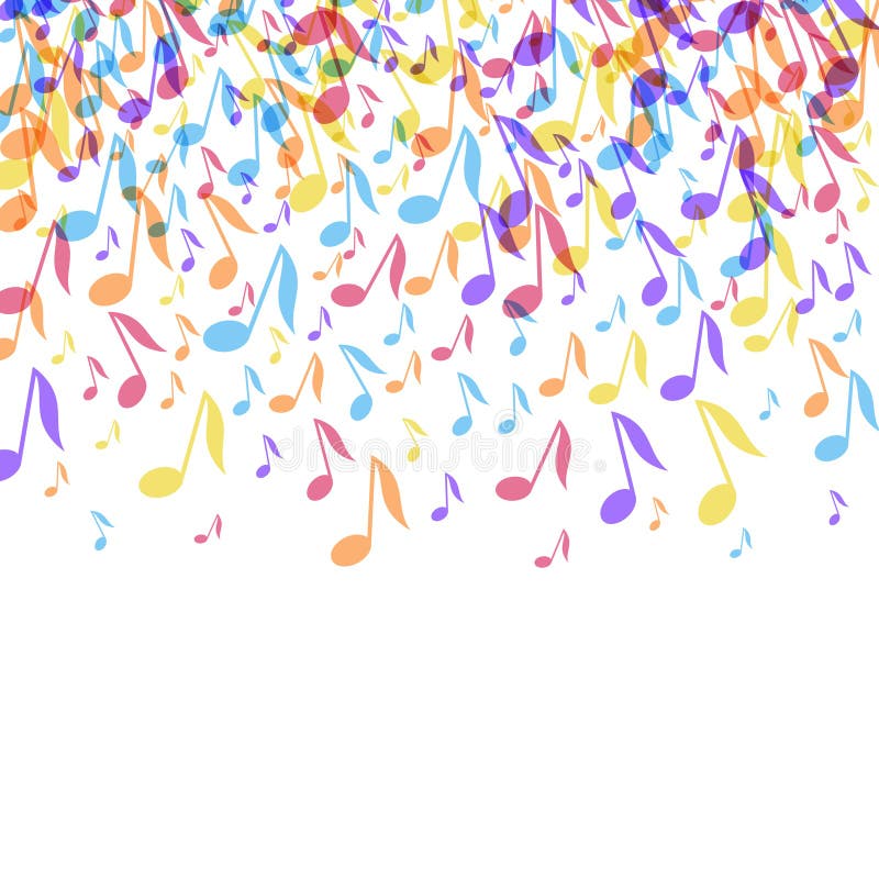 Colorful Music Notes Border Frame. Vector Illustration Background Stock ...