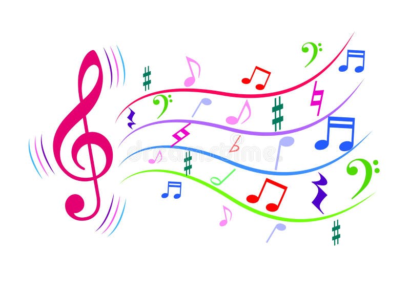 Colorful Music Notes stock vector. Illustration of concert - 126109023