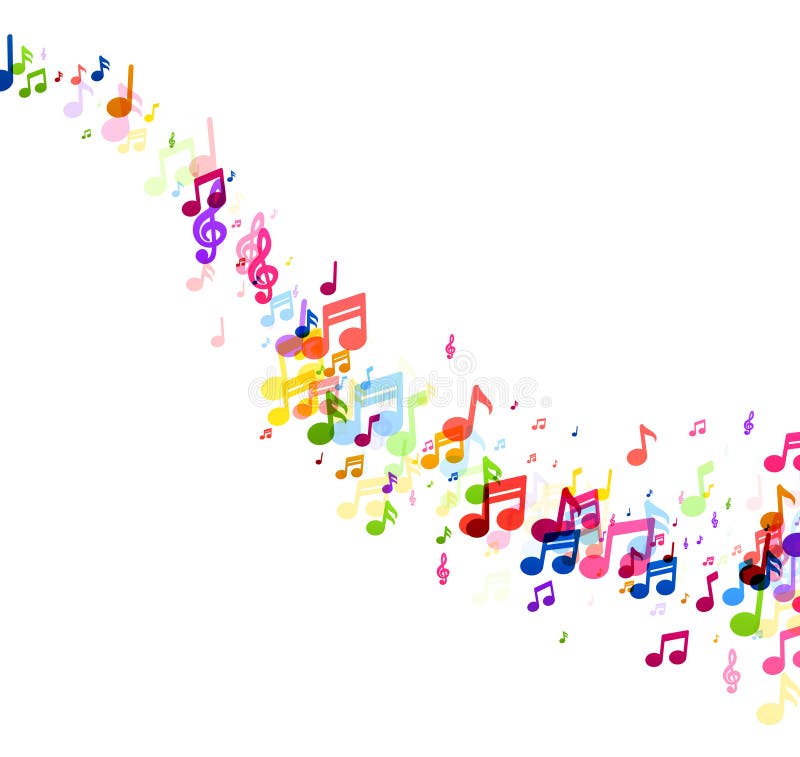 Colorful Music Notes in Dynamic Swirl Stock Vector - Illustration of ...
