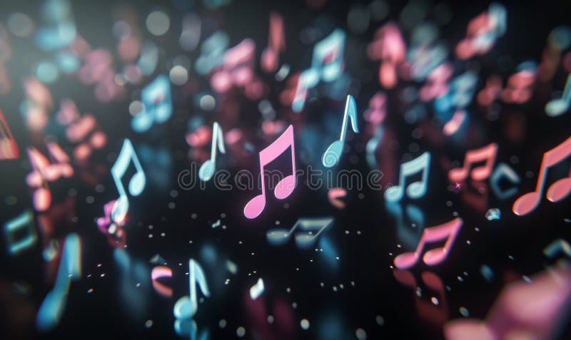 Sparkling Music Notes Floating in a Dreamy Background of Light and ...