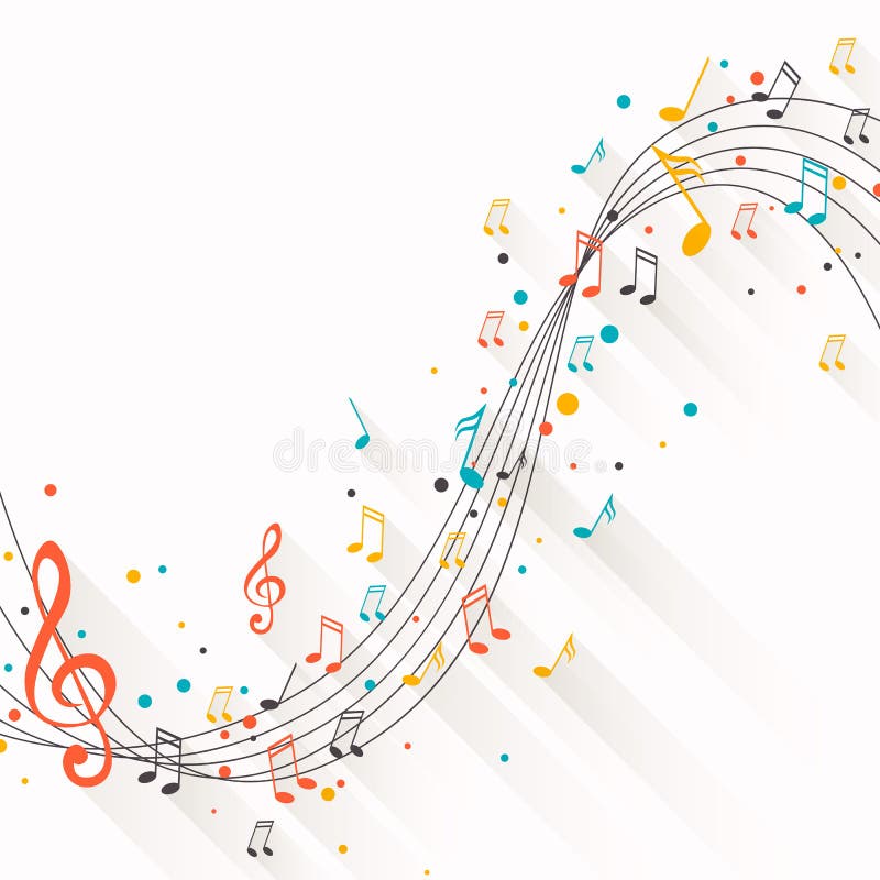 Colorful Music notes stock illustration. Illustration of decoration ...