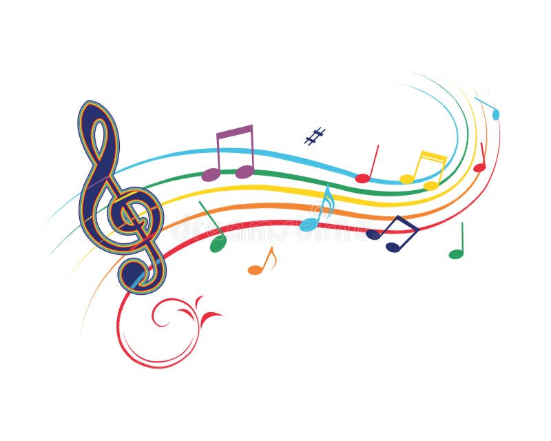 Colorful music notes stock illustration. Illustration of artistic ...