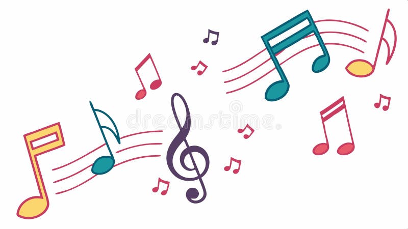 Colorful Music Notes, Melody and Sound Vector Design Generative AI ...