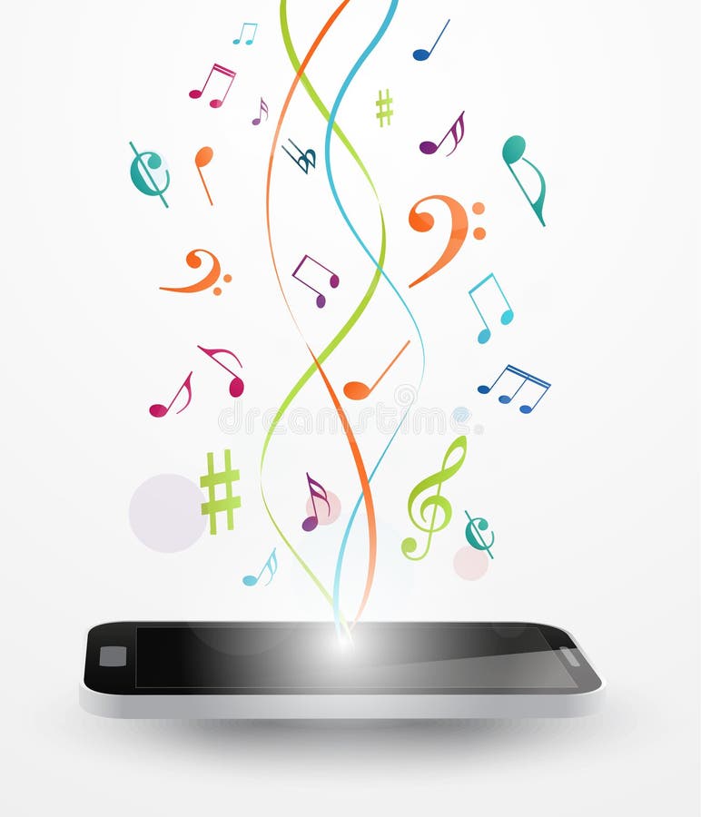 Coloured music notes stock vector. Illustration of notes - 21708958