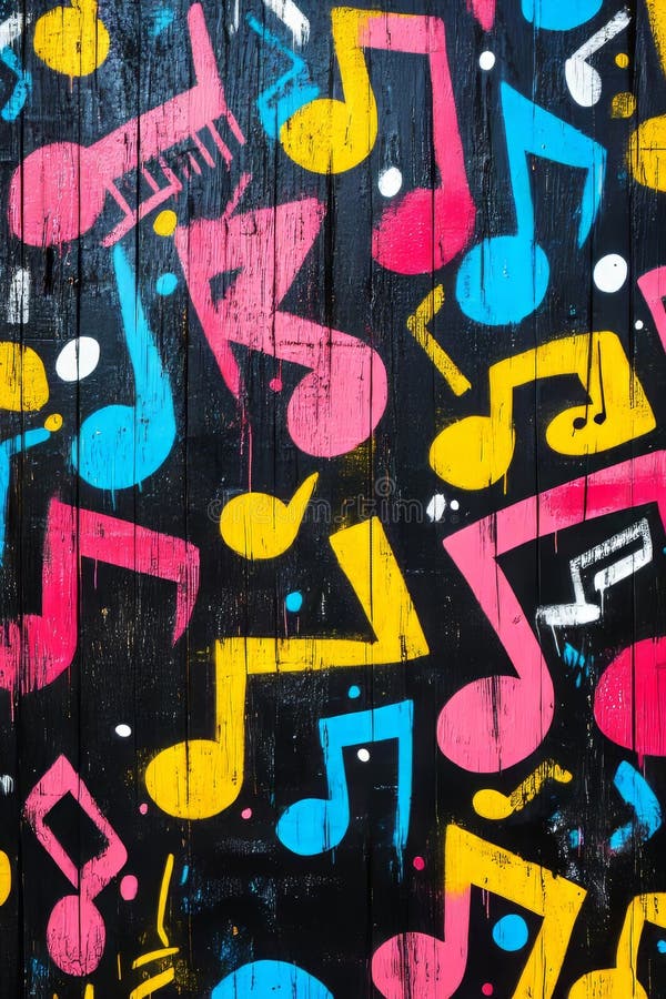 Colorful Music Notes Pattern, Entertainment and Arts Background with ...