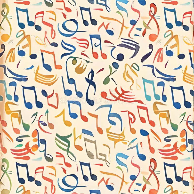 Colorful Music Notes Pattern Stock Vector - Illustration of performance ...