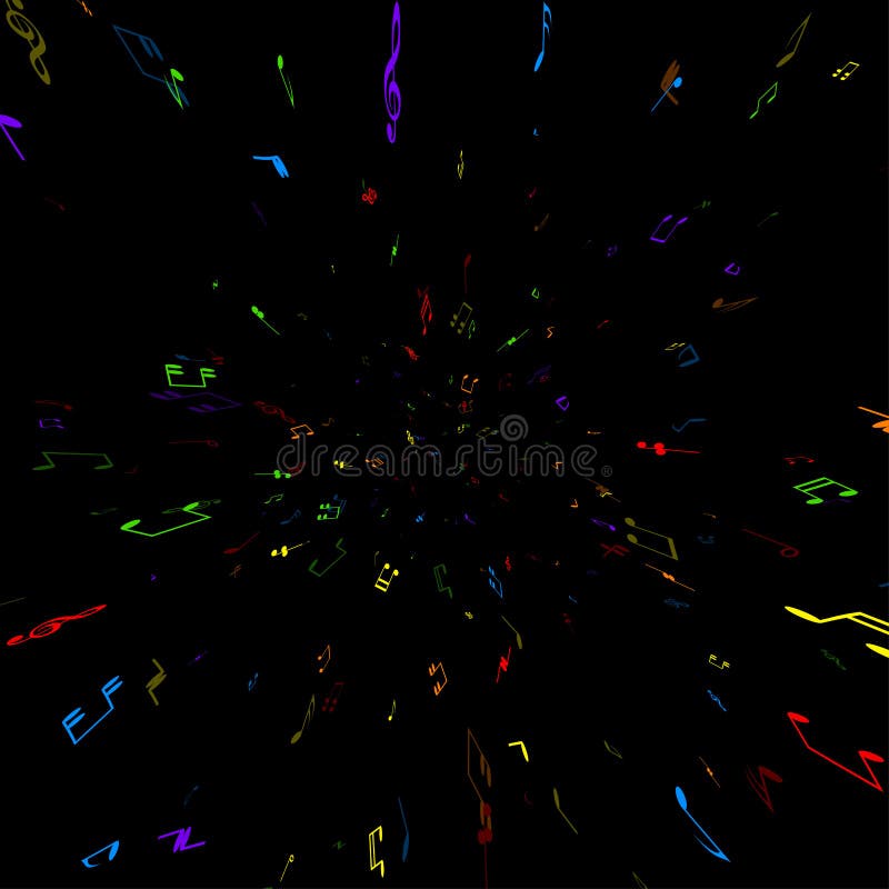Colorful Music Notes Perspective Confetti Stock Vector - Illustration ...