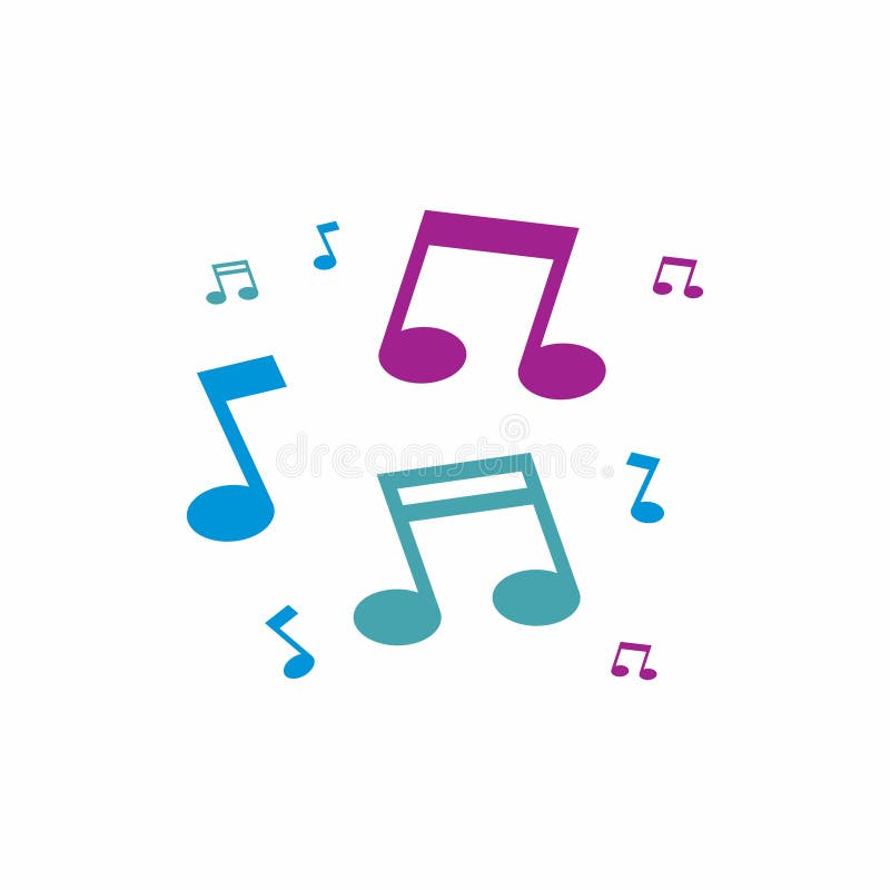Colorful Music Notes Simple Icon Compilation Stock Vector ...