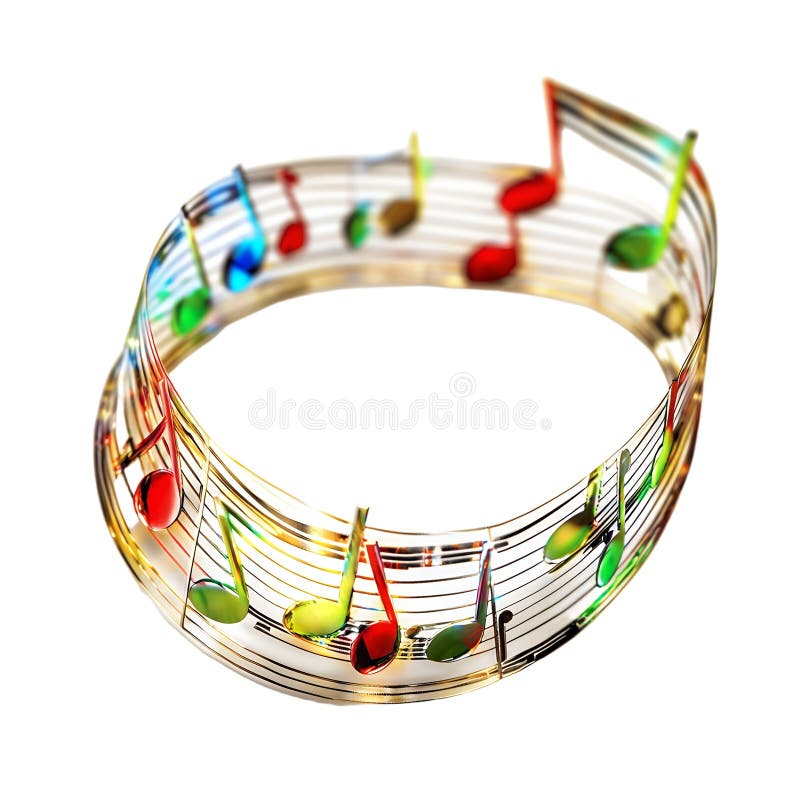 Colorful Music Notes Swirl in a Vibrant, Dynamic Loop, Creating an ...