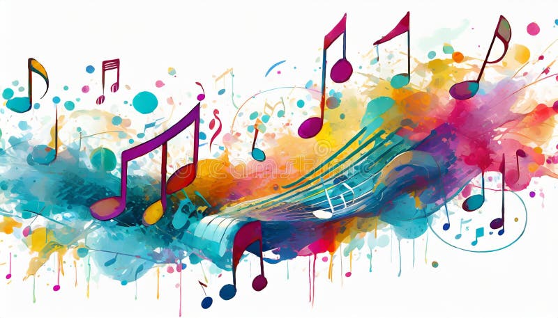 Colorful Music Notes and Toners Stock Illustration - Illustration of ...