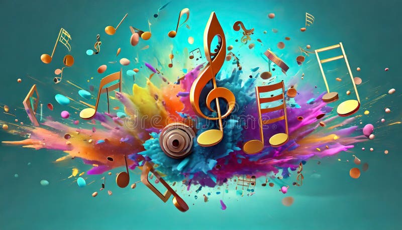 Colorful Music Notes and Toners Stock Illustration - Illustration of ...