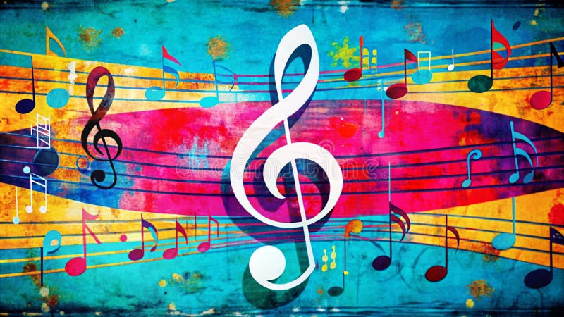 Music Colorful Treble Clef Notes Stock Illustrations – 3,137 Music ...