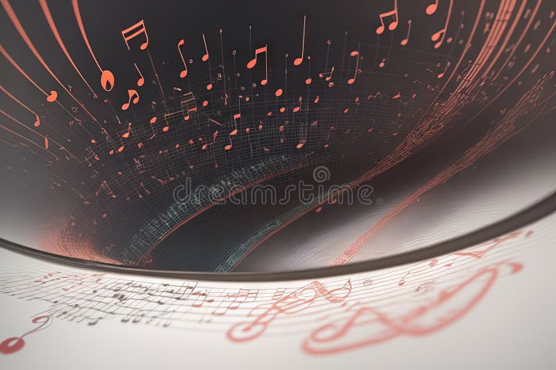 Music Notes Vortex Abstract Musical Background Illustration Generative ...