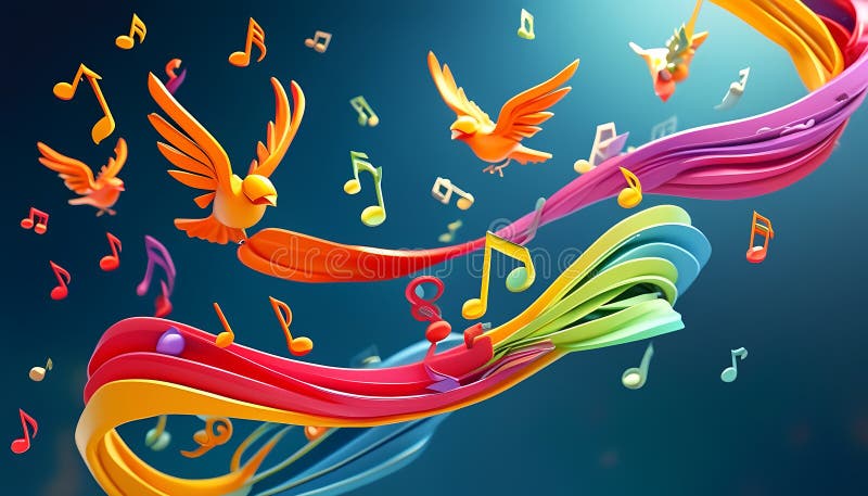 Colorful Music Notes Wallpaper Stock Illustration - Illustration of ...