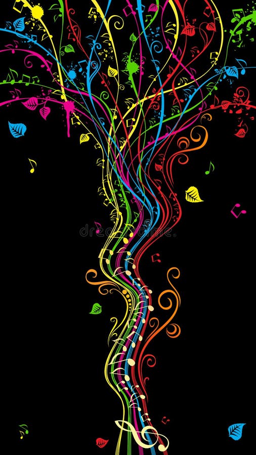 Colorful music tree. stock illustration. Illustration of sound - 52587733