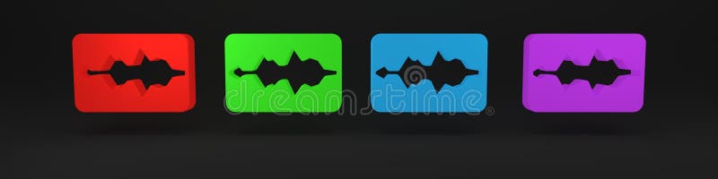 Colorful Music Wave Equalizer Icon Isolated on Black Background. Sound ...