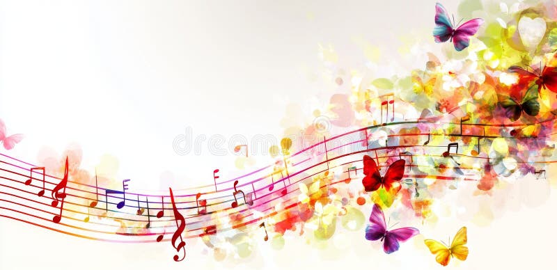 A Colorful Musical Background, Highlighted by Vibrant Music Notes ...