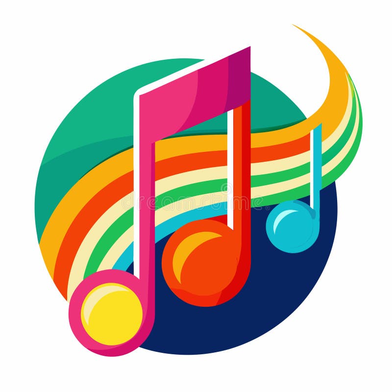 A Rainbow Musical Note D Multiple Vibrant Hues Including Red, Yellow ...