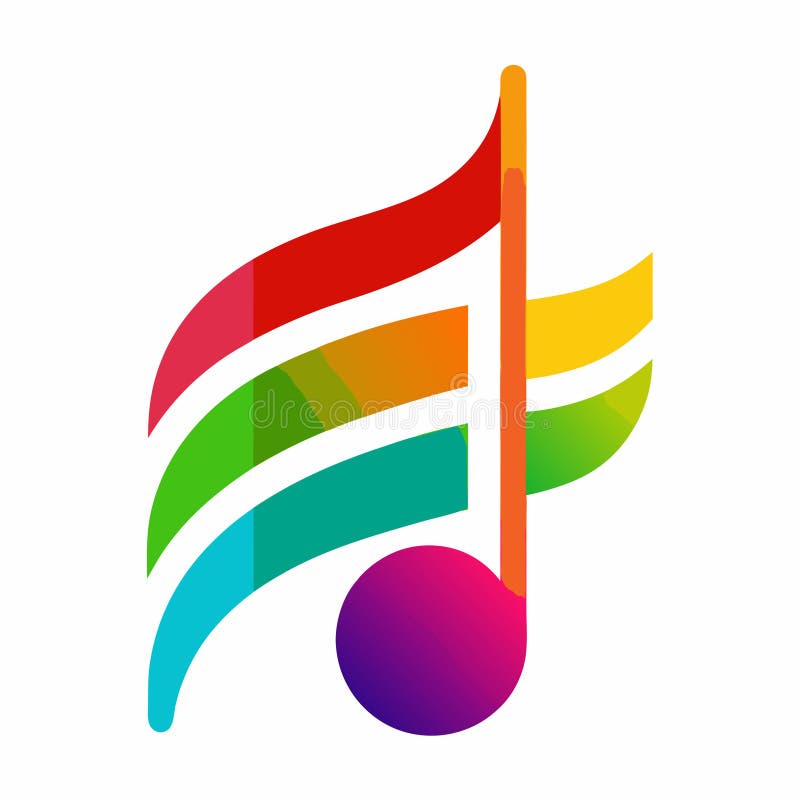 A Rainbow Musical Note D Multiple Vibrant Hues Including Red, Yellow ...