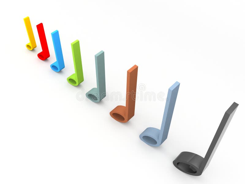 Colorful musical notes stock illustration. Illustration of classical ...