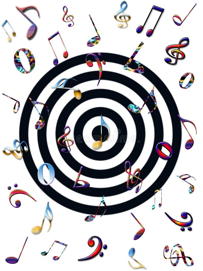 Colorful musical notes stock illustration. Illustration of spread - 809477